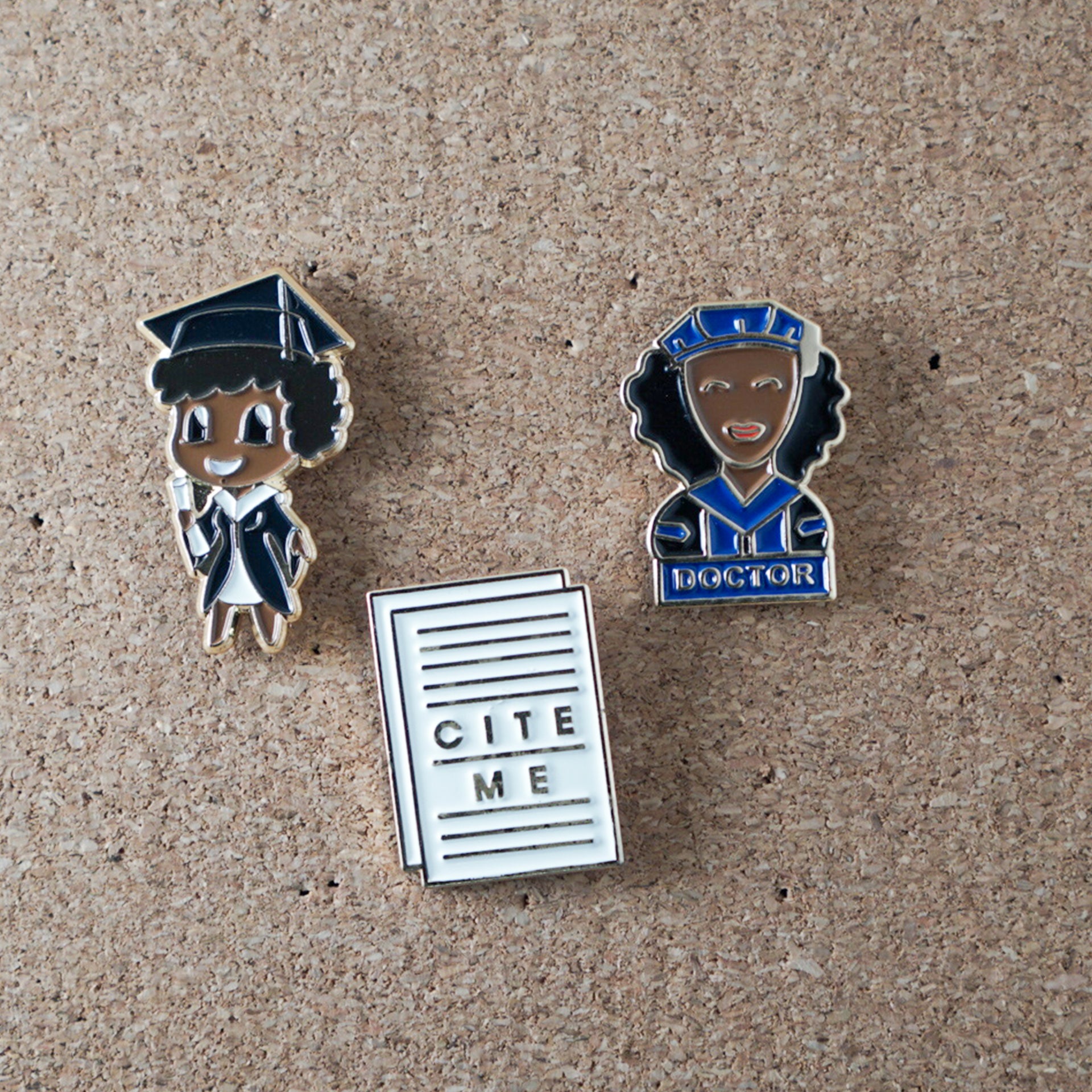 Black College Graduate - Enamel Lapel Pin – ElemnoPins